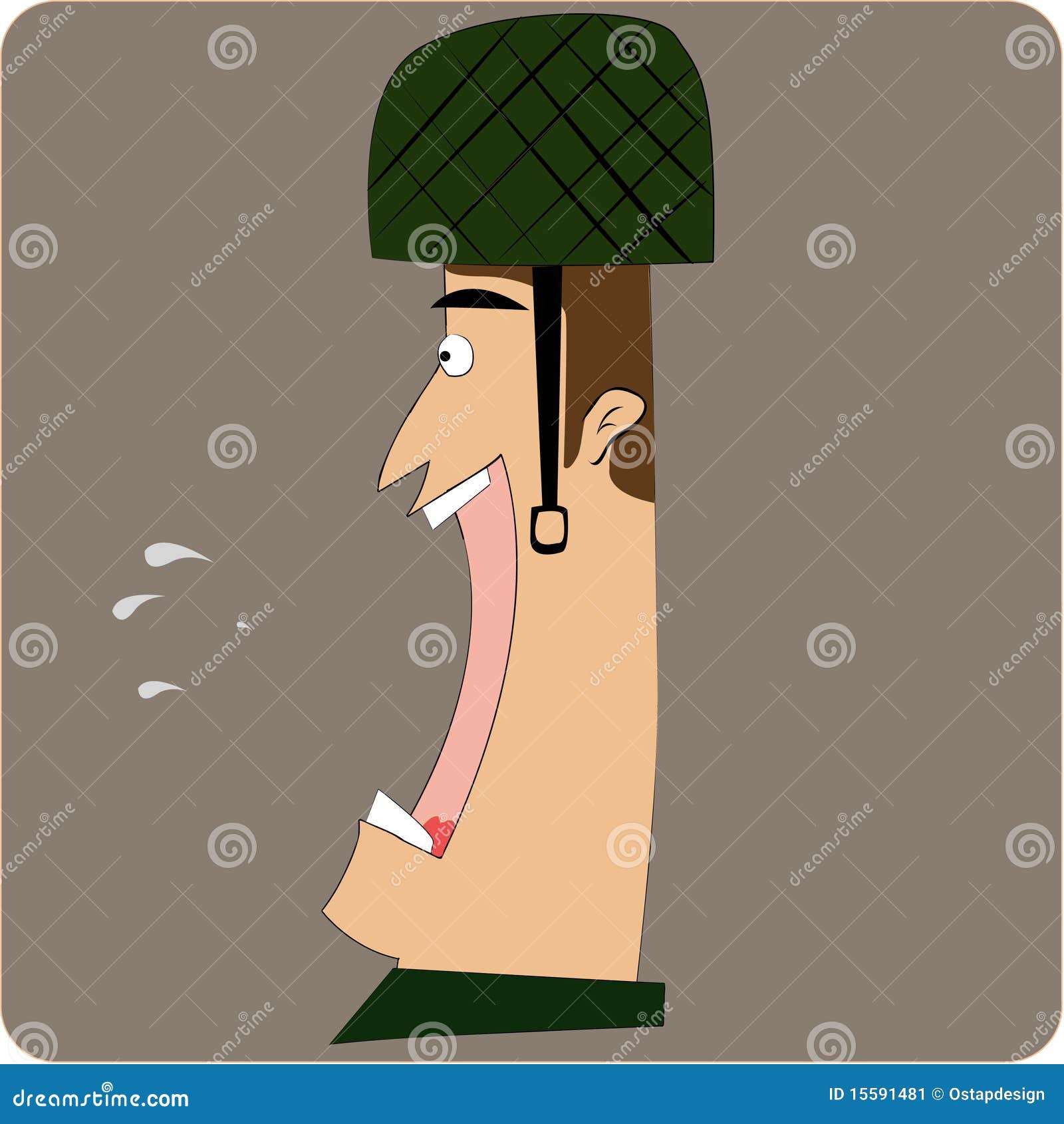 Screaming soldier stock vector. Illustration of character - 15591481