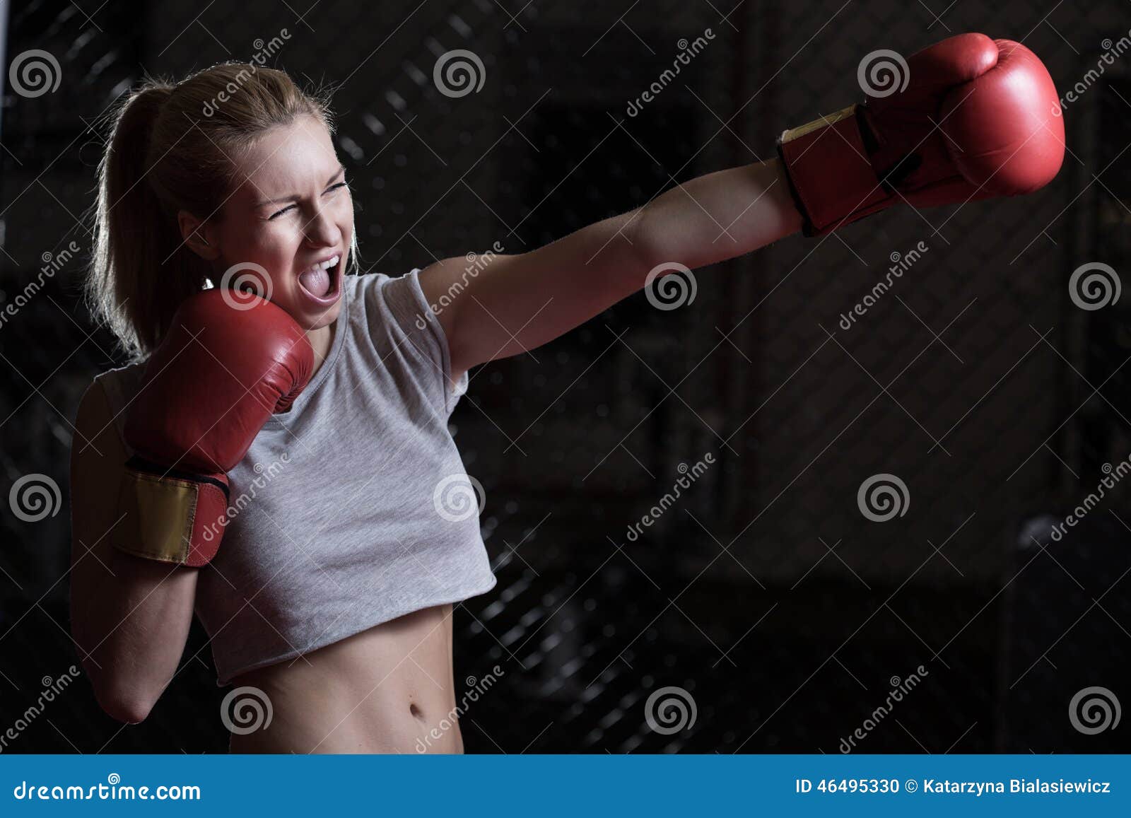 Screaming during training stock photo. Image of dark - 46495330
