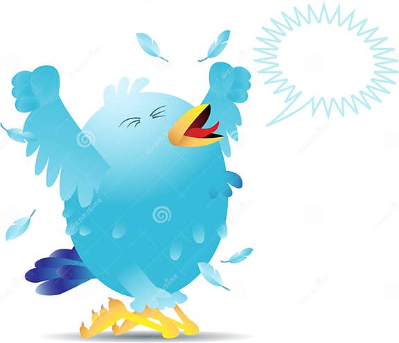 Screaming twitter bird stock vector. Illustration of excitement - 10636766