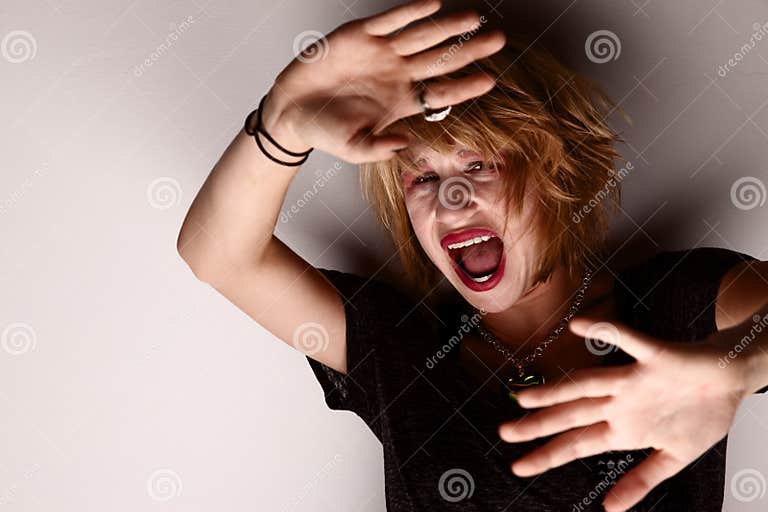 Screaming Victim stock photo. Image of worry, teen, teenager - 12433414