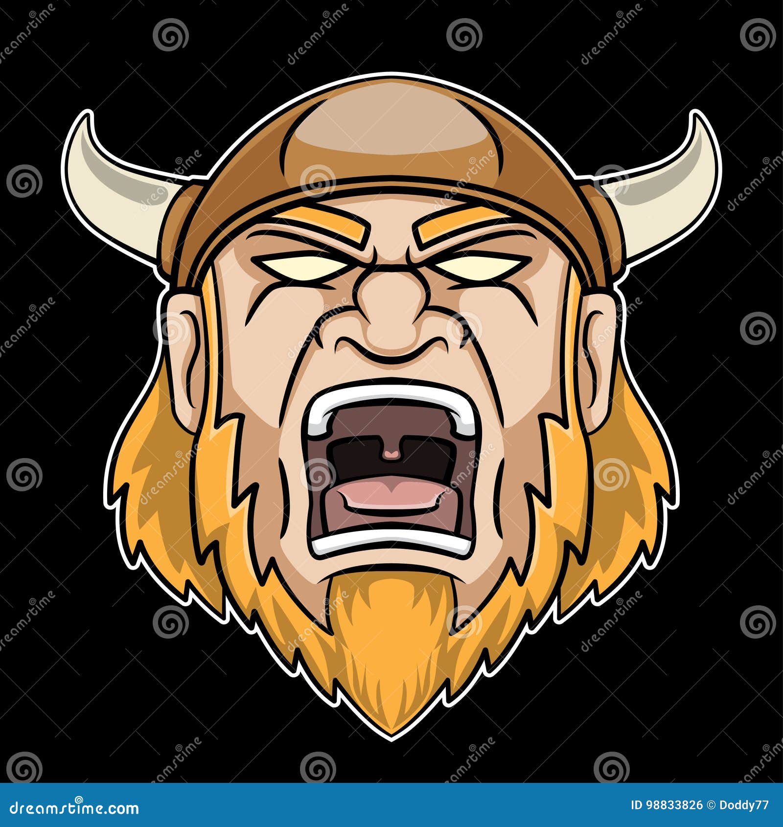 Screaming Viking stock vector. Illustration of anger - 98833826