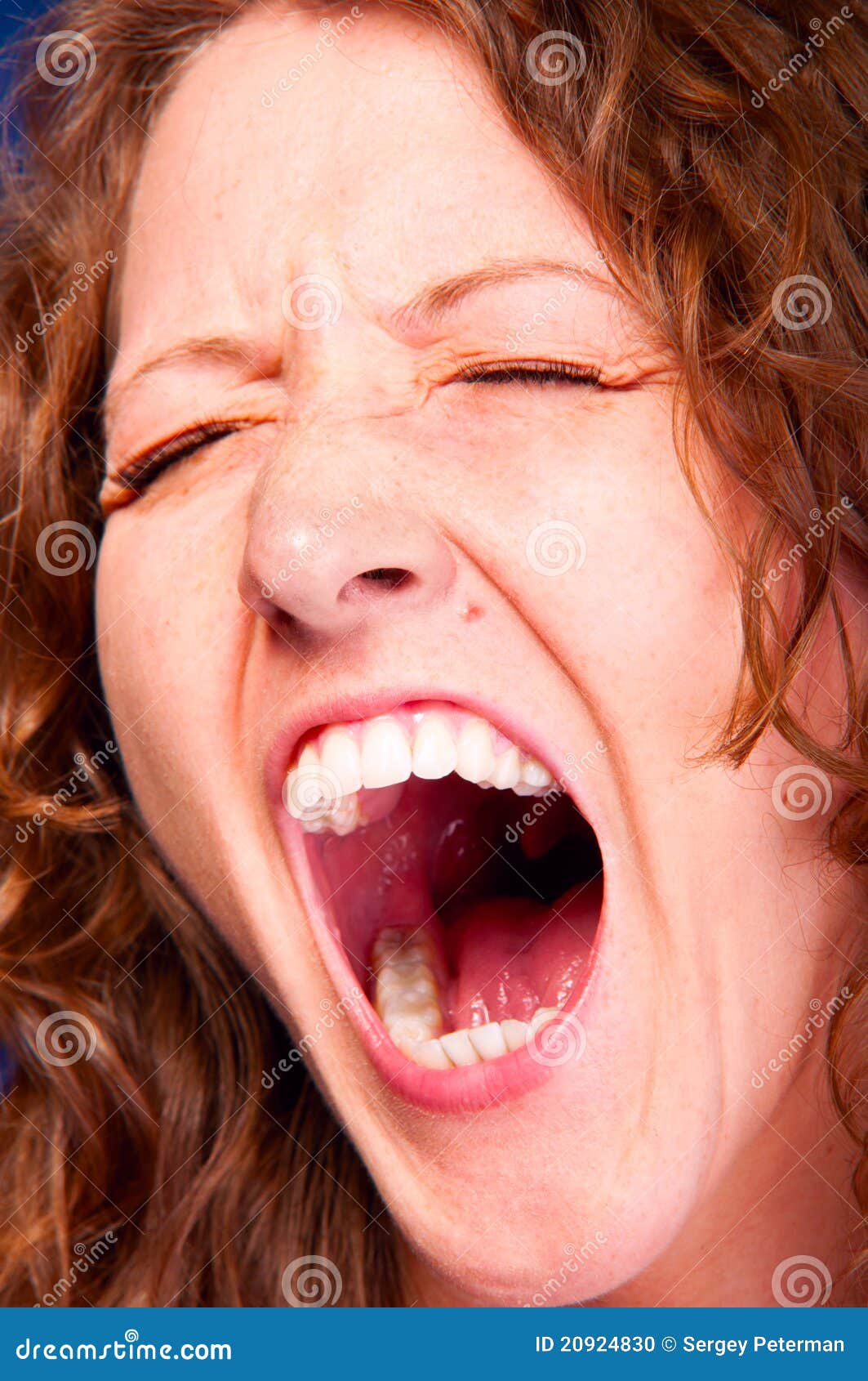 Screaming woman stock photo. Image of closed, screaming - 20924830