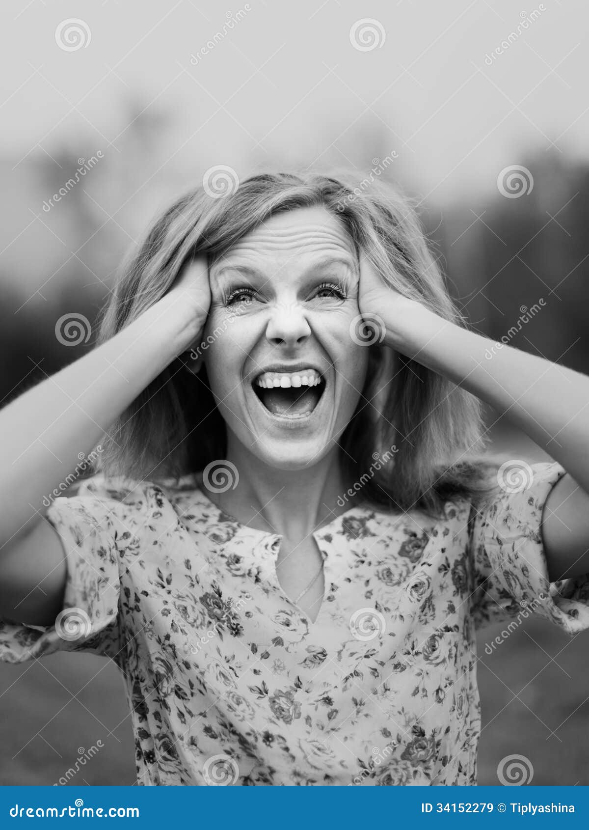 Screaming Woman stock image. Image of frustration, look - 34152279