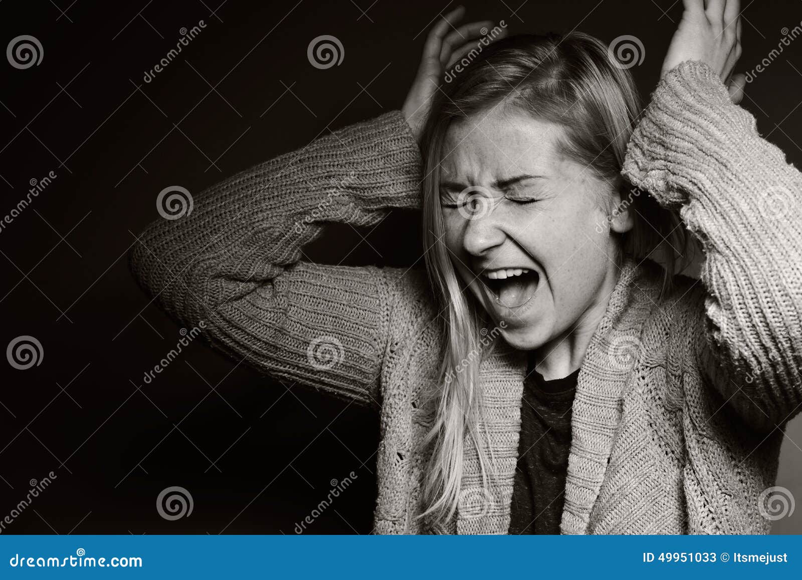 Screaming women. stock image. Image of girl, crying, portrait - 49951033