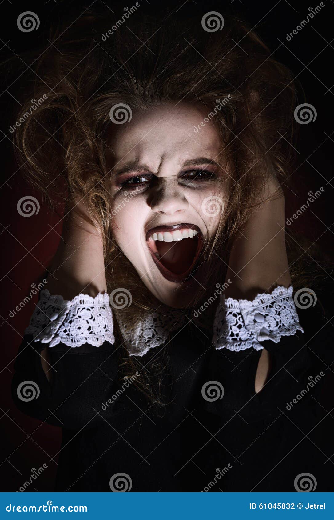 Screaming young girl stock photo. Image of scream, terrified - 61045832