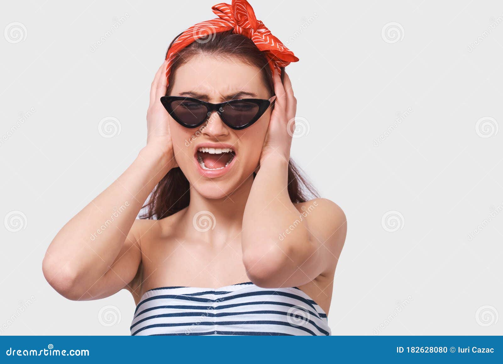 Screaming Young Student Lady Frowning Her Face Feeling Mad. People and ... Screaming Young Student Lady Frowning Her Face Feeling Mad. People and ...