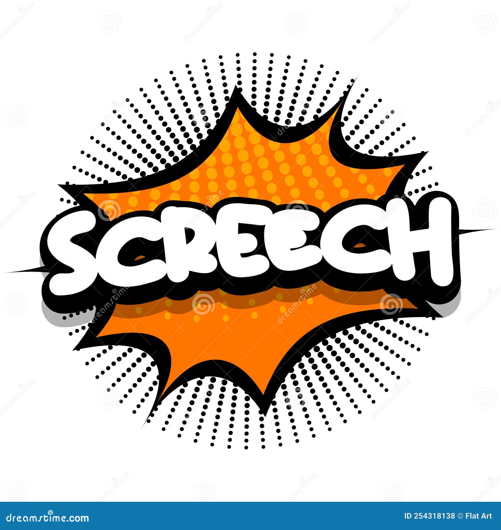 Screech Comic Book Explosion Bubble Vector Illustration Stock Vector ...