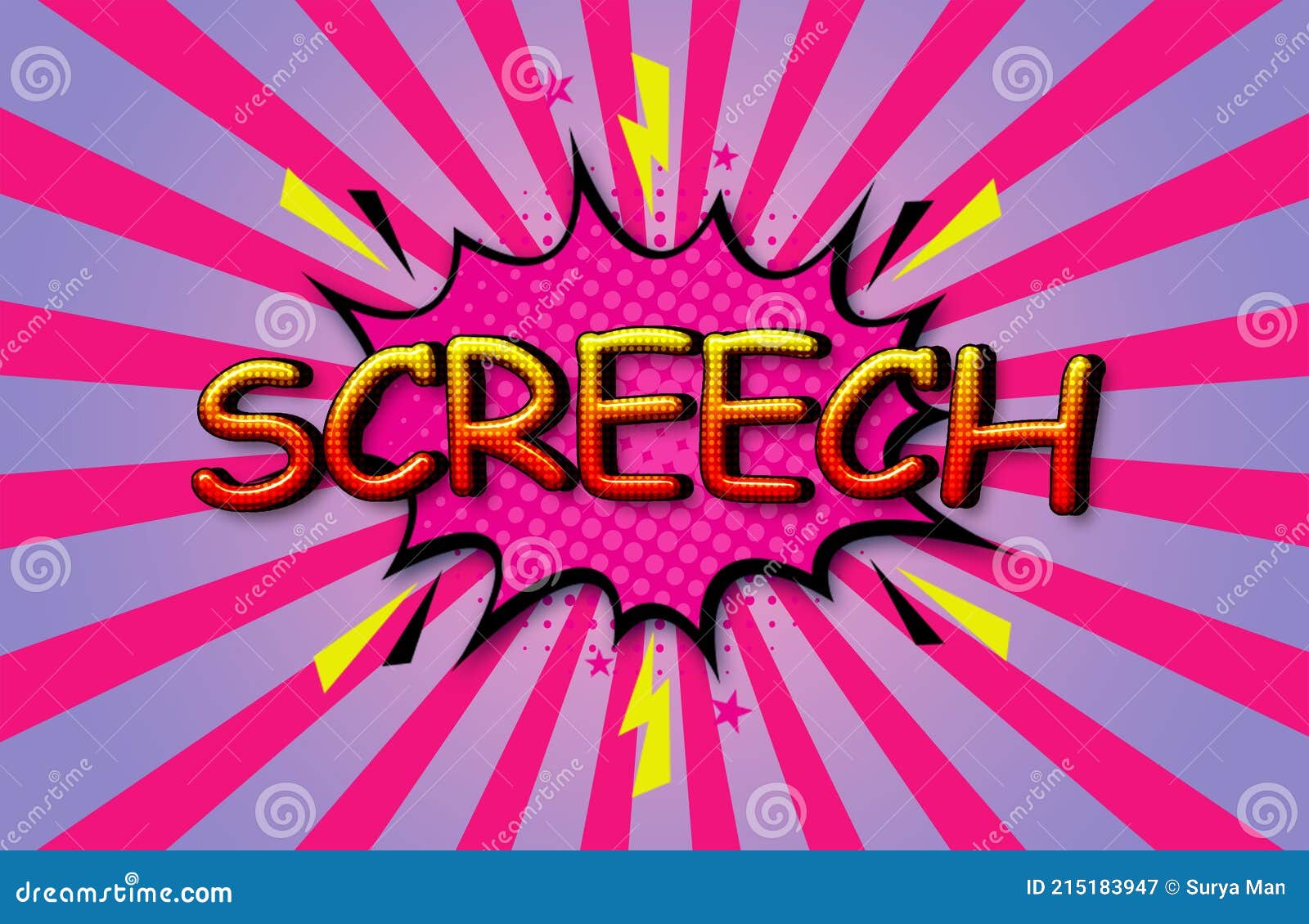 SCREECHComic Speech 3d Text Style Effect High Resolution Stock Vector ...