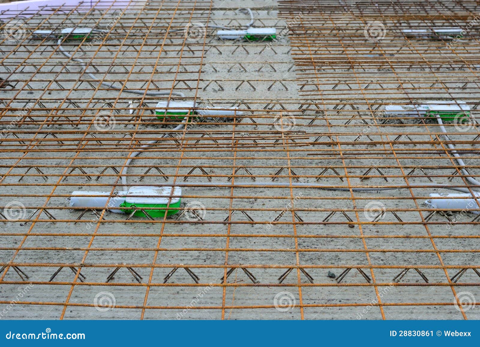 Screed with steel mesh stock image. Image of electrical - 28830861