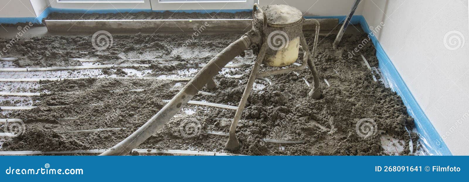 Screeding at Construction of New Built House Stock Image - Image of ...