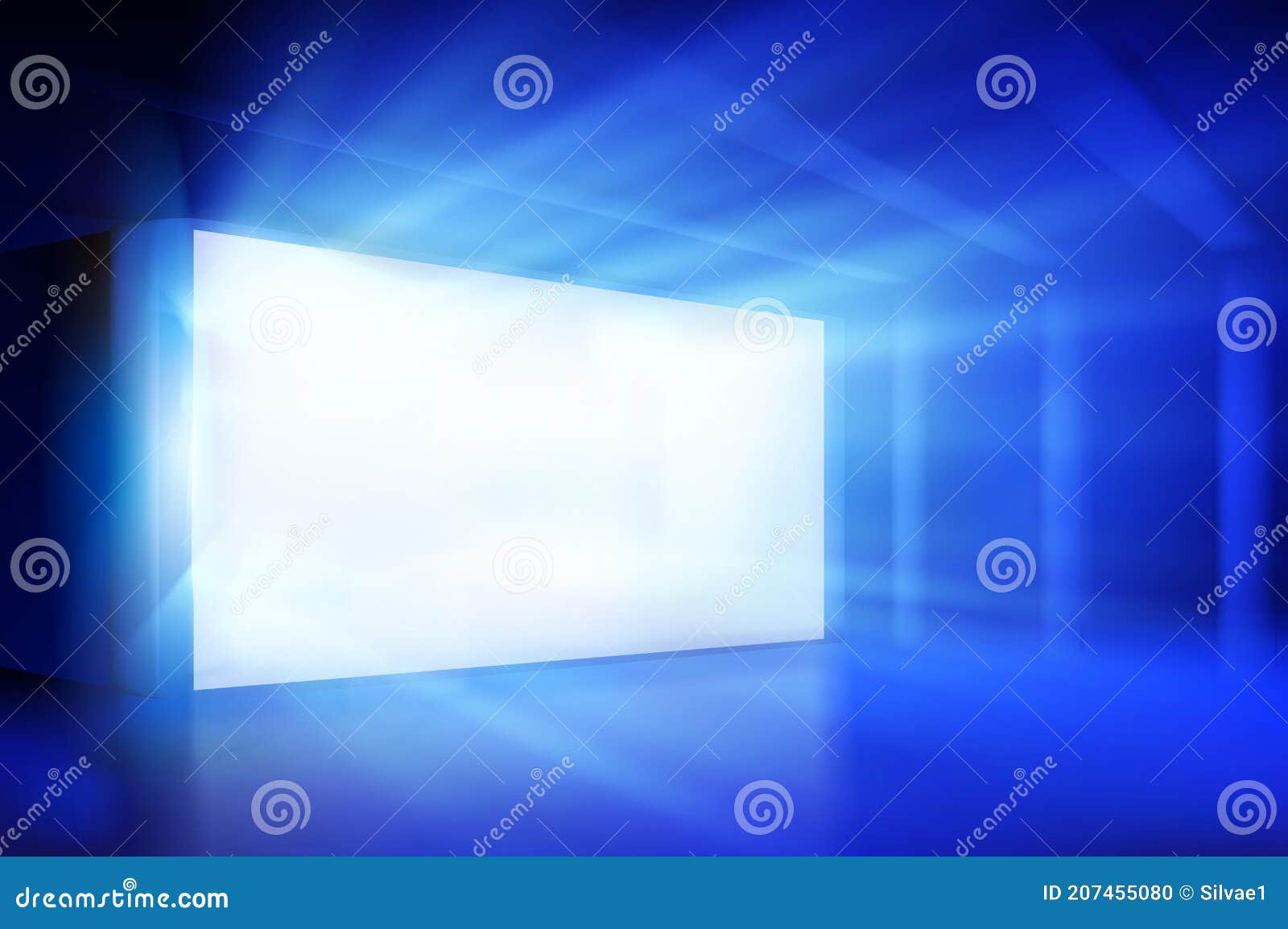 Large Projection Screen. Blue Abstract Background. Vector Illustration ...