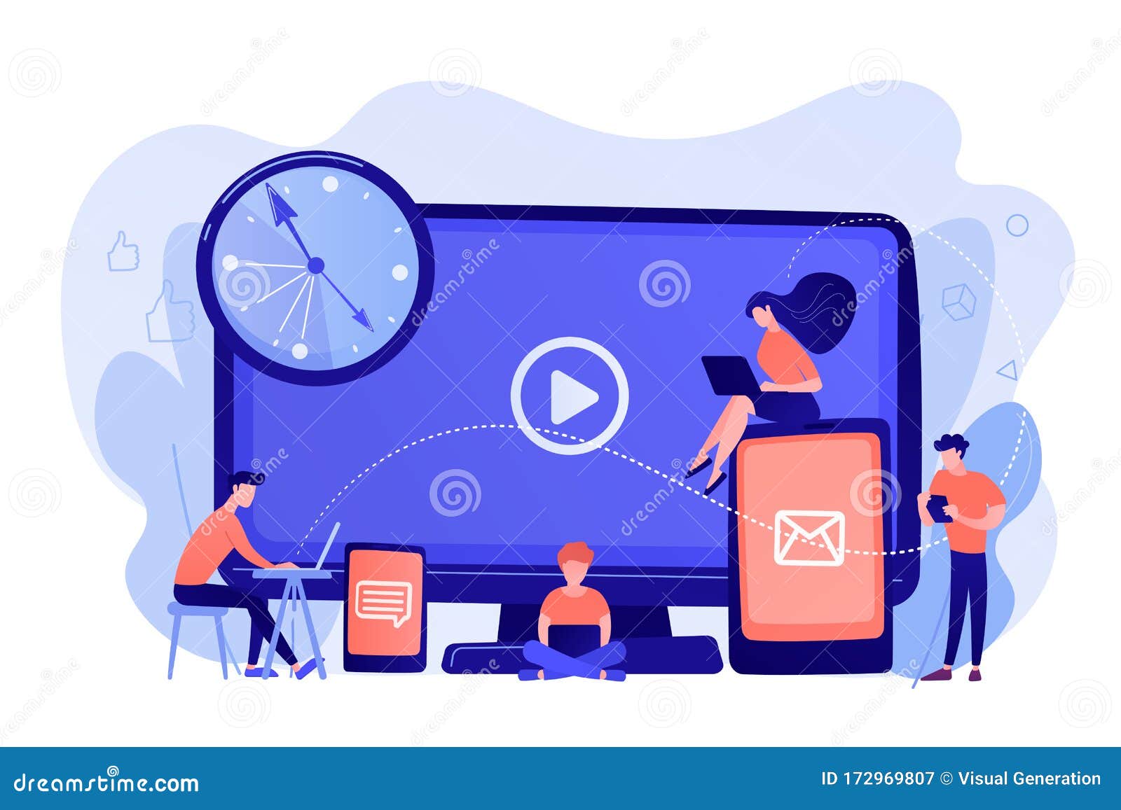 Screen Addiction Concept Vector Illustration. Stock Vector ...
