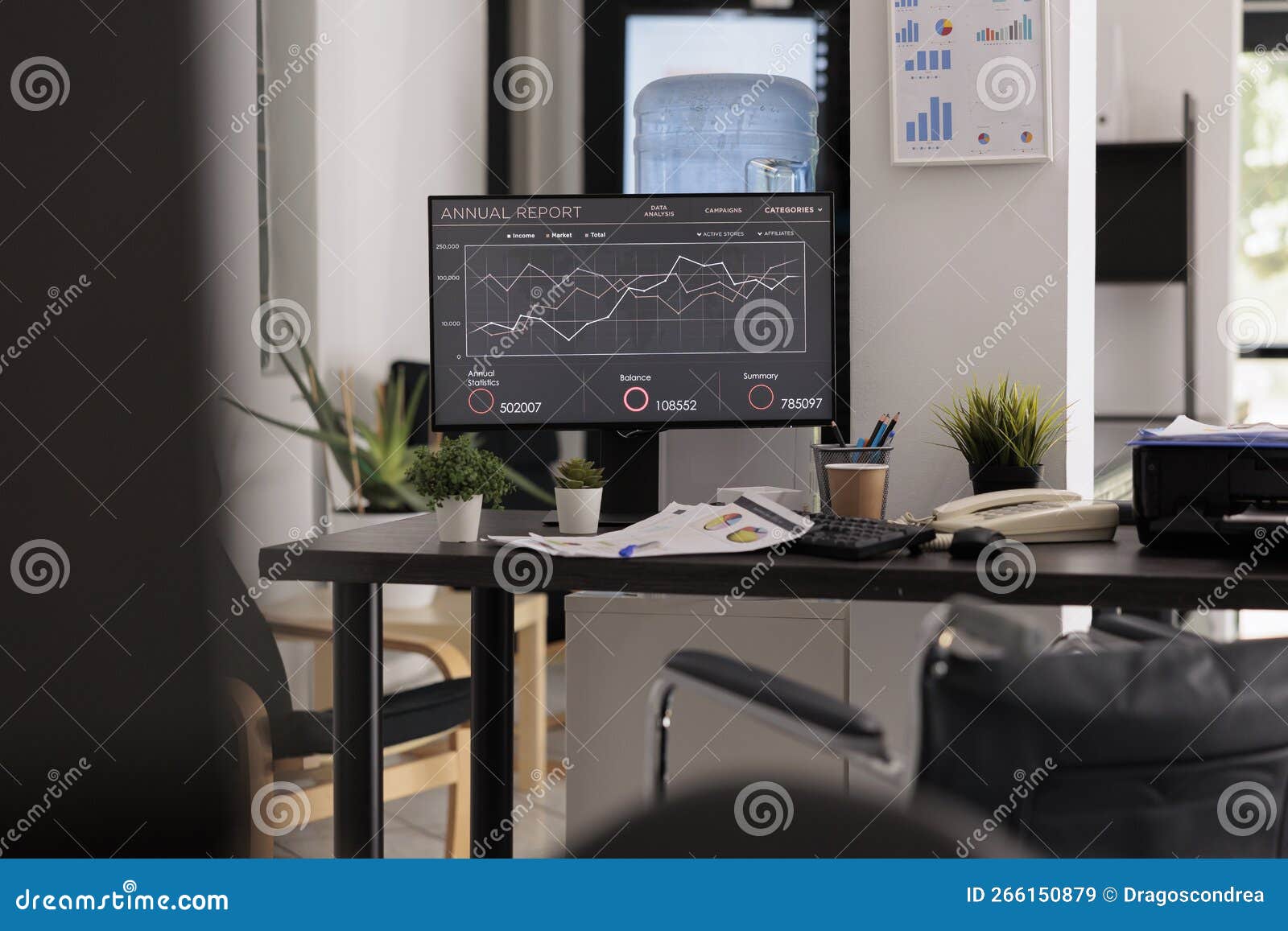 Screen with Annual Statistics Report in Office Wheelchair Accessible ...
