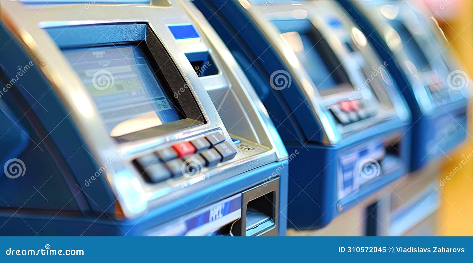The Screen of an ATM with a Keyboard and a Touch Display on Which You ...