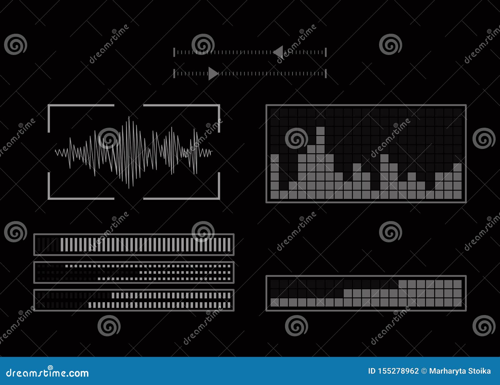 The Screen with the Audio Program Stock Vector - Illustration of rate ...