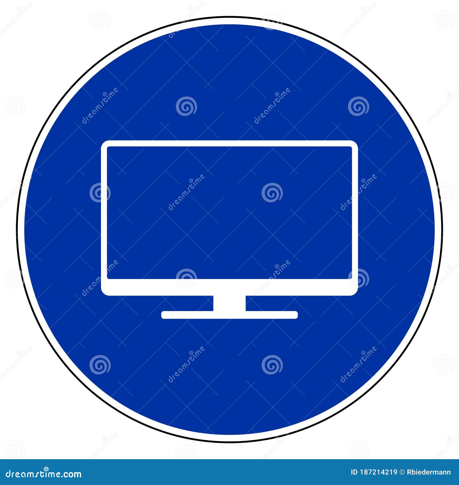 Screen and blue sign stock vector. Illustration of traffic - 187214219