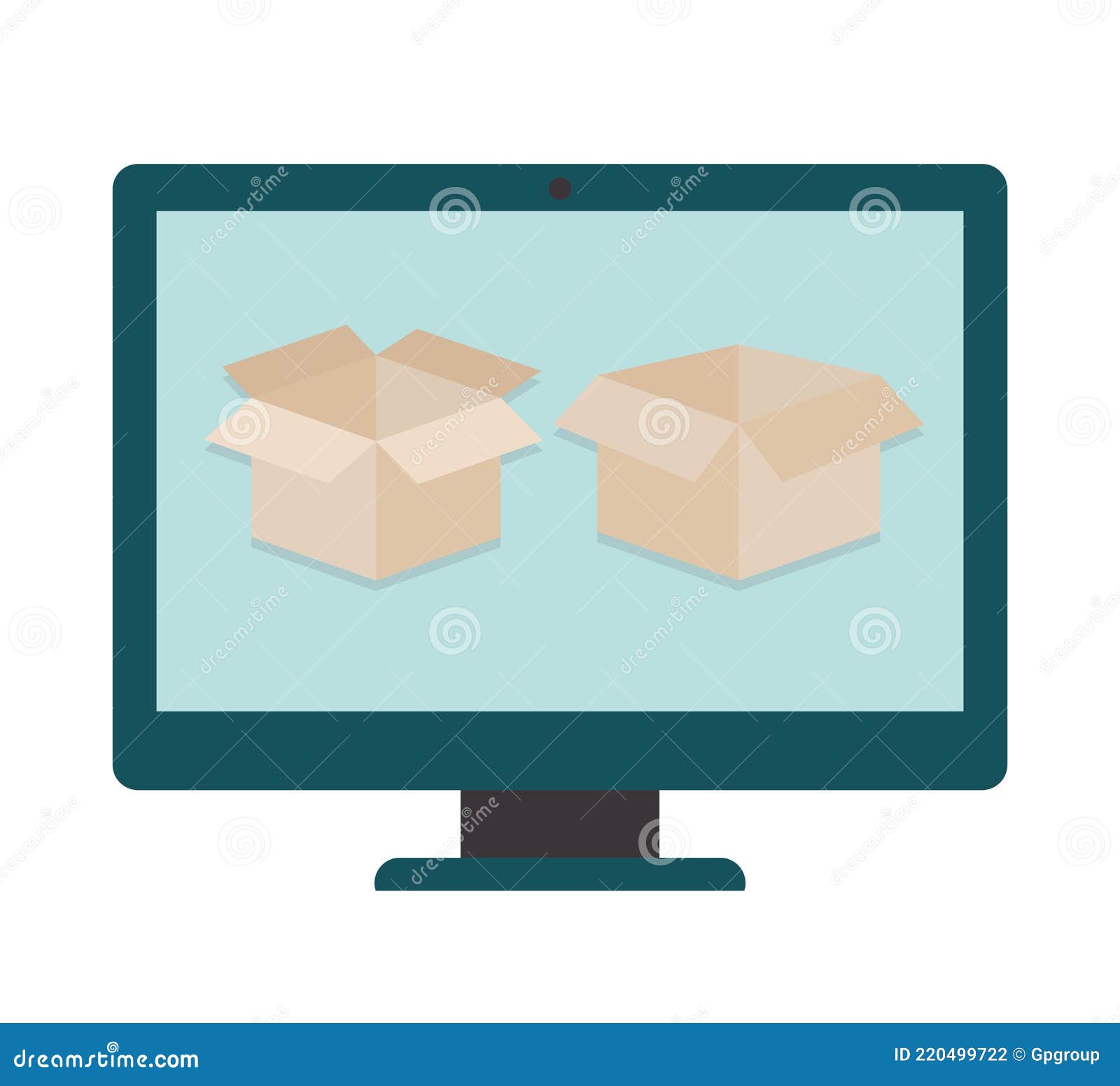 Screen with boxes stock vector. Illustration of industrial - 220499722
