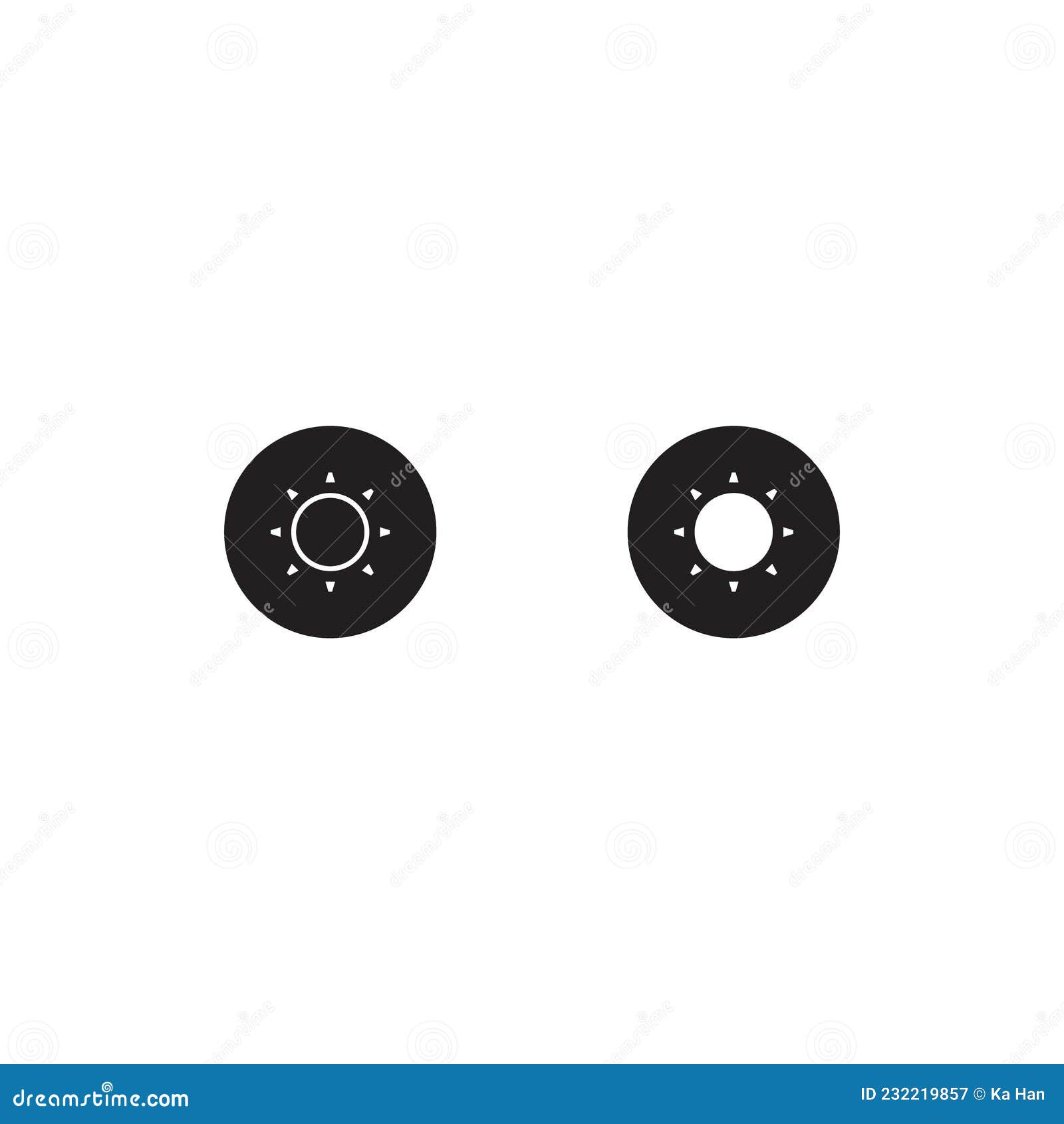 Screen Brightness Button Icon Vector. Sun Symbols Stock Vector ...