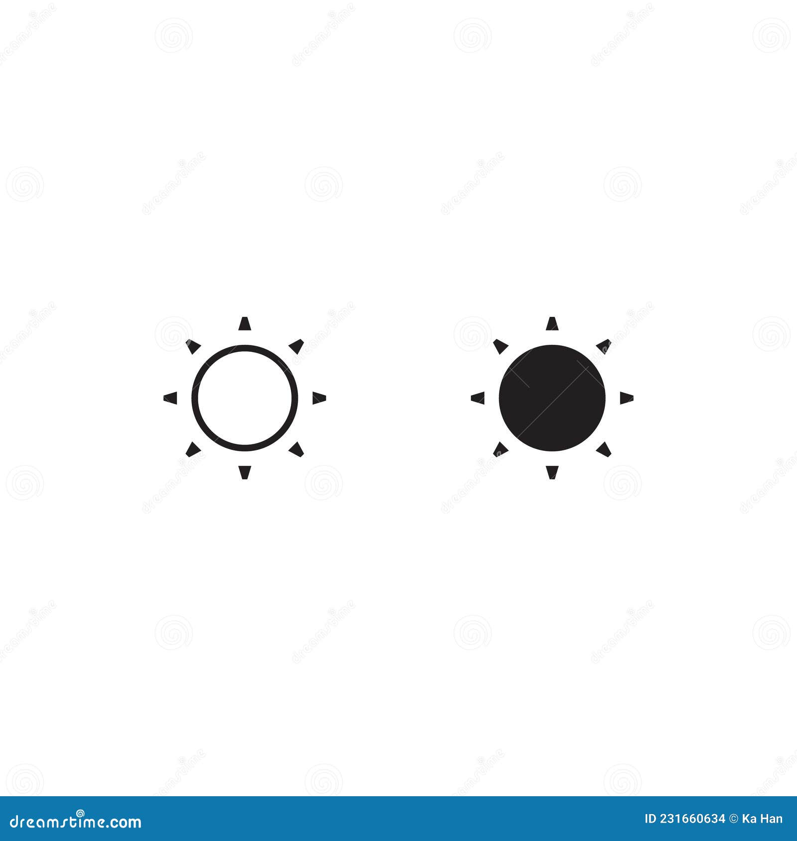 Screen Brightness Icon Vector in Flat Style. Sun Symbol Images Stock ...