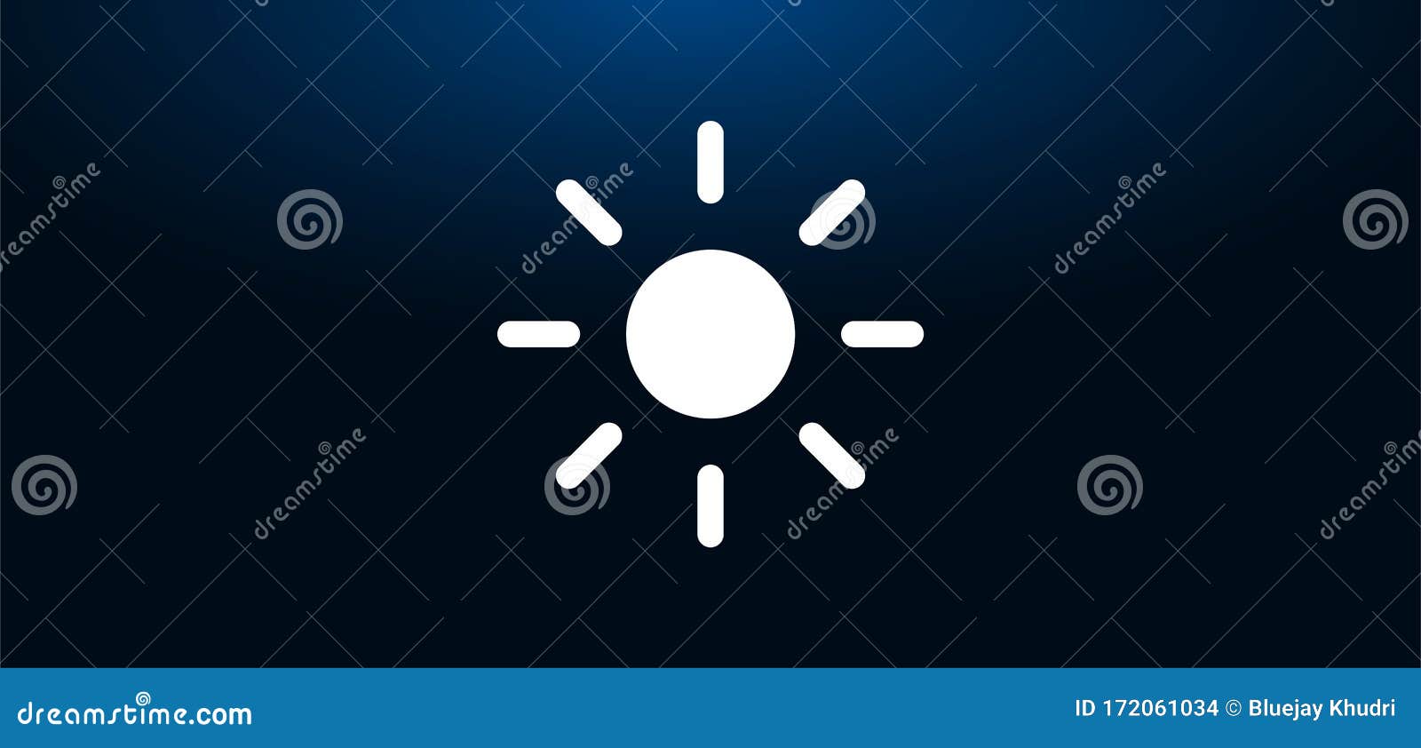 Screen Brightness Sun Icon Crystal Blue Banner Background Stock ...