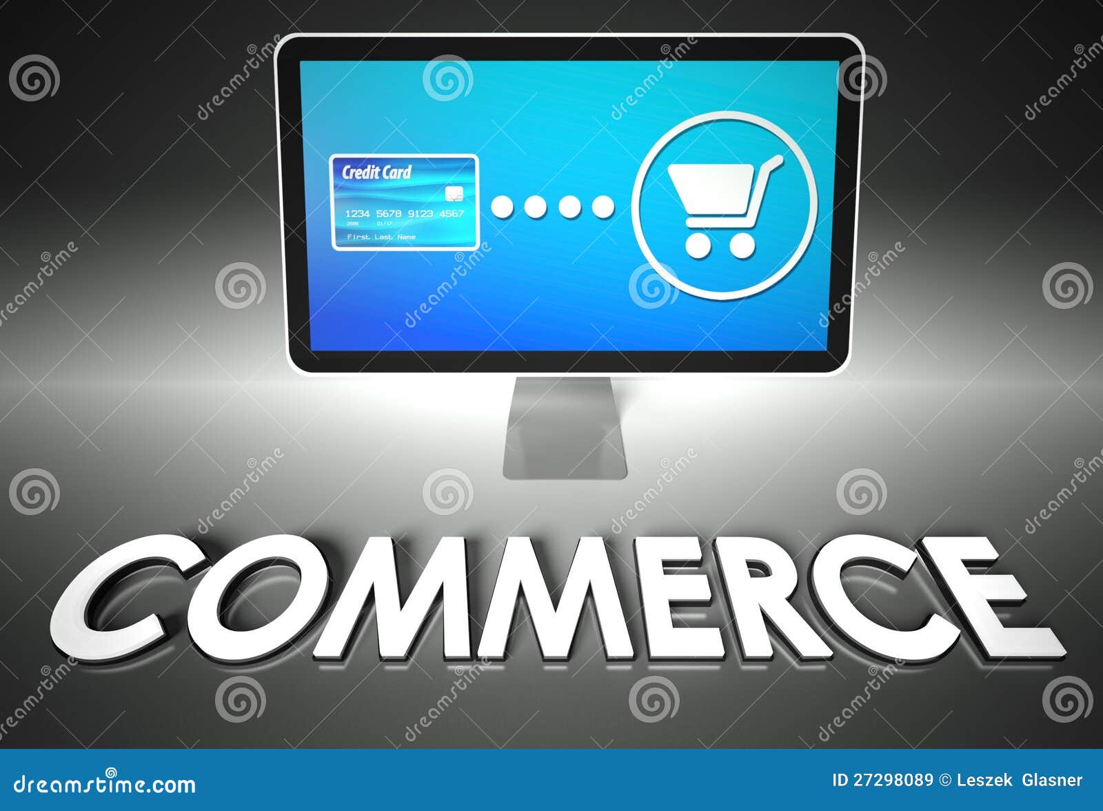 Screen and Buying with Word Commerce, E-commerce Stock Illustration ...