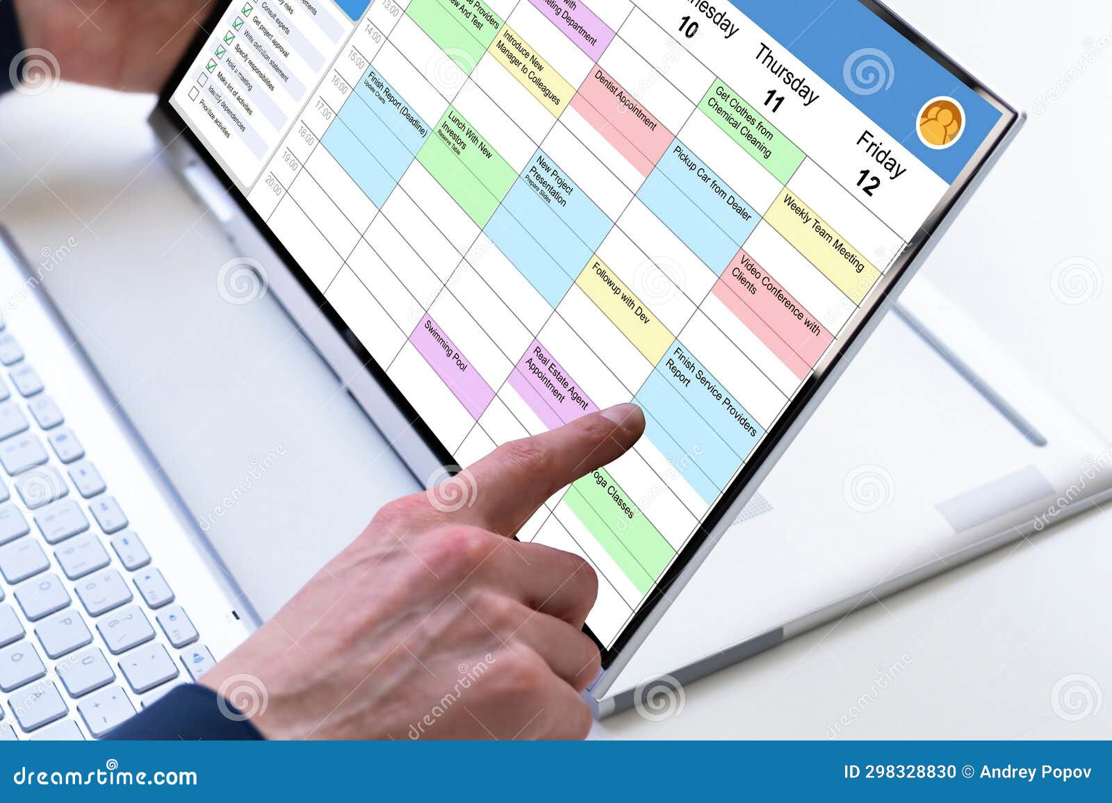 Screen Calendar for Organizing Meetings Stock Photo - Image of compute ...