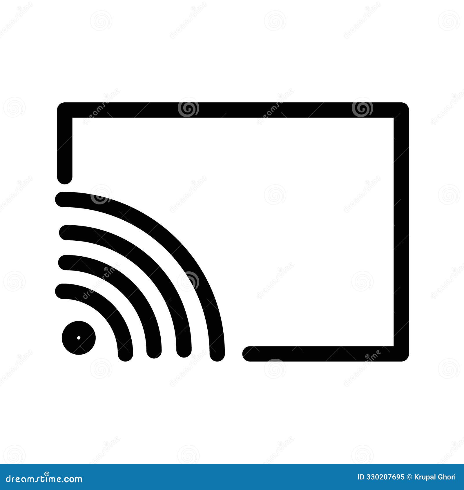 Screen Cast Icon Linear Logo Mark in Black and White Stock Illustration ...