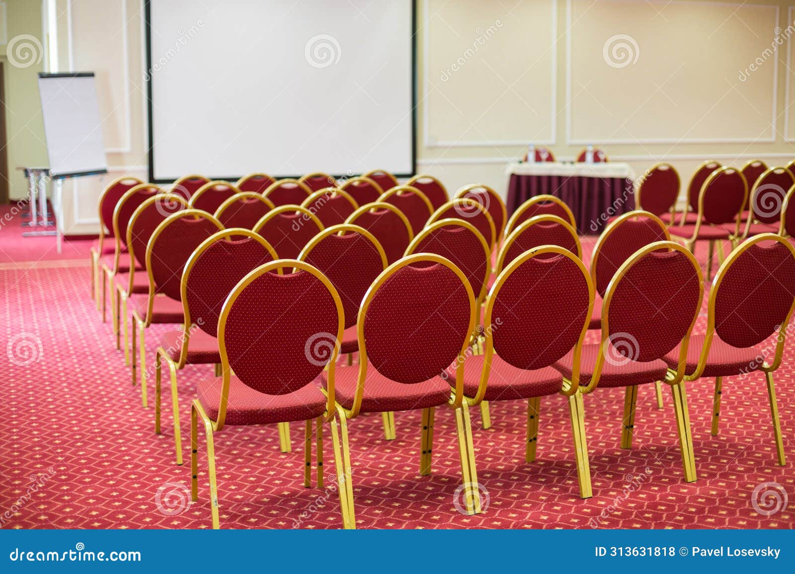 Screen and Chairs in Empty Conference Hall with a Stock Photo - Image ...