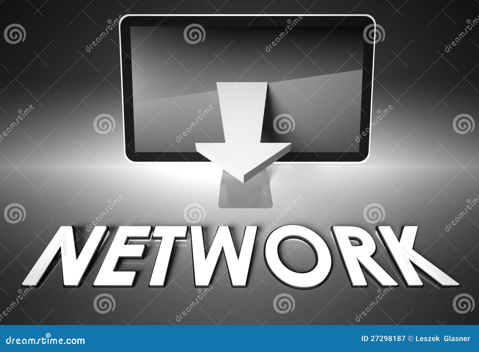 Screen and Chart Arrow with Word Internet, Network Stock Illustration ...
