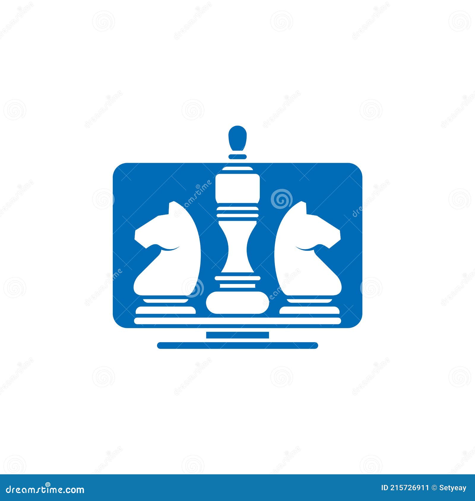 Screen Chess Logo Design Vector Illustration, Creative Chess Logo ...