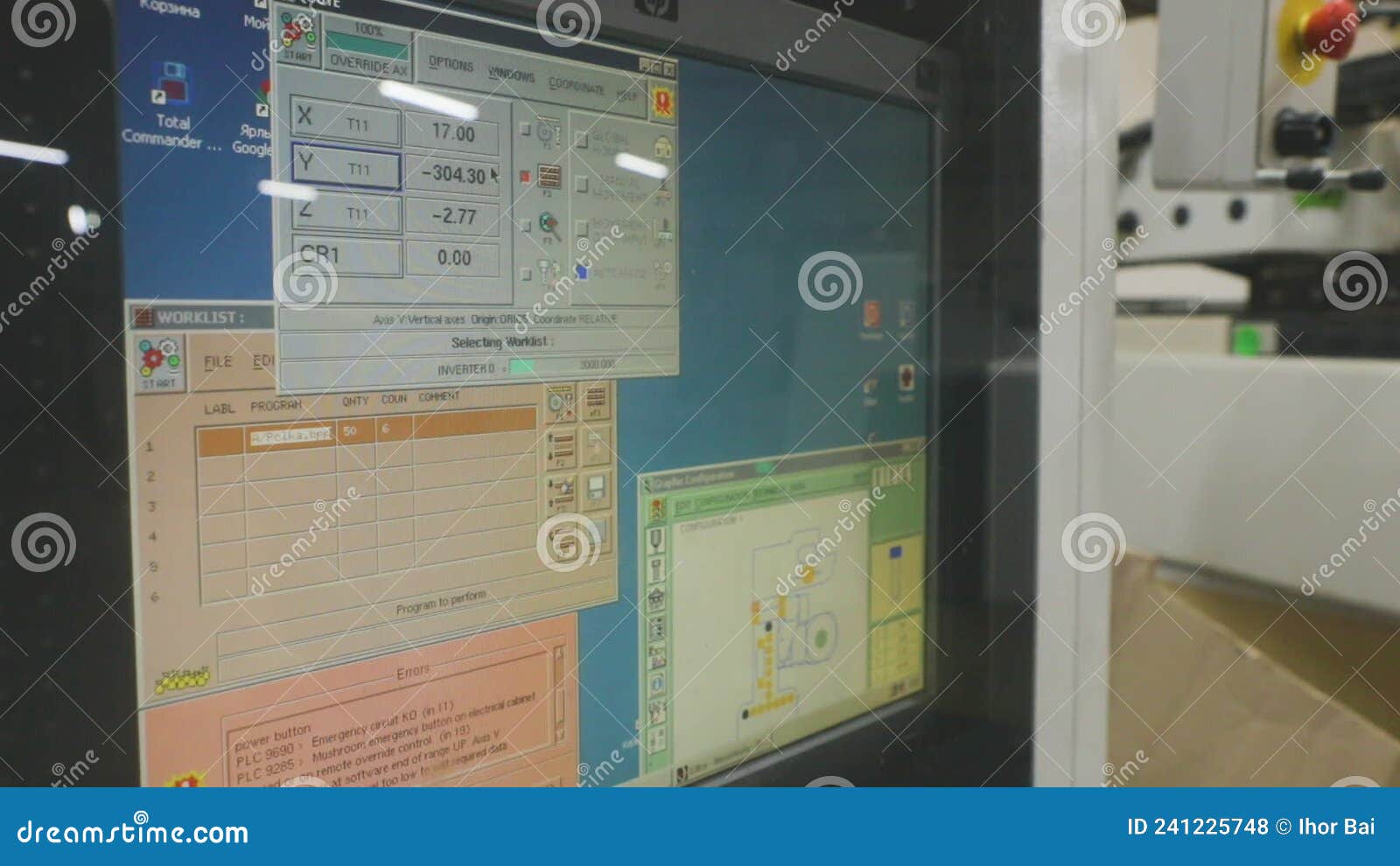 Screen Cnc Machine. CNC Woodworking Machine Control Panel Stock Footage ...