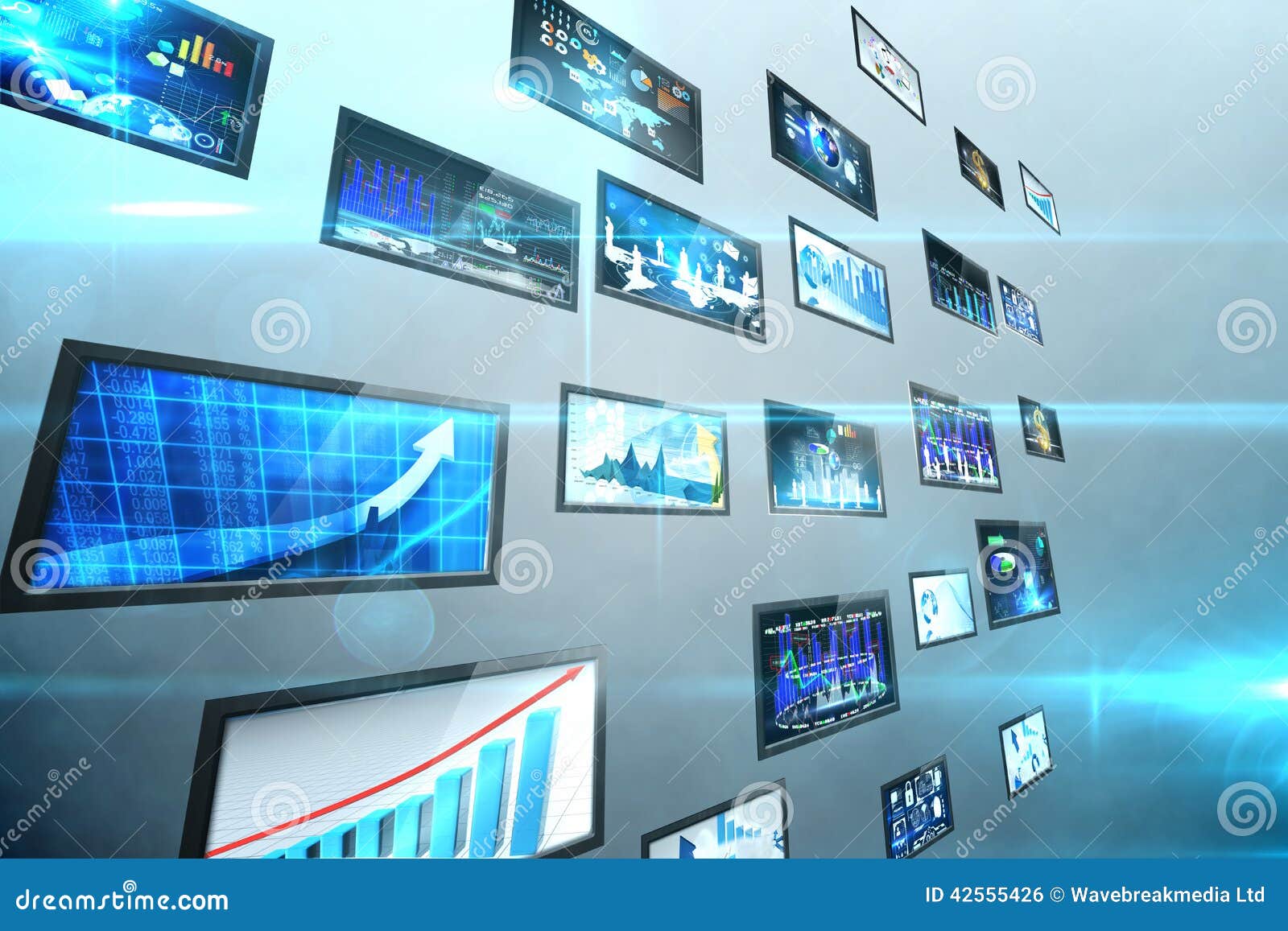 Screen Collage Showing Business Images Stock Illustration ...