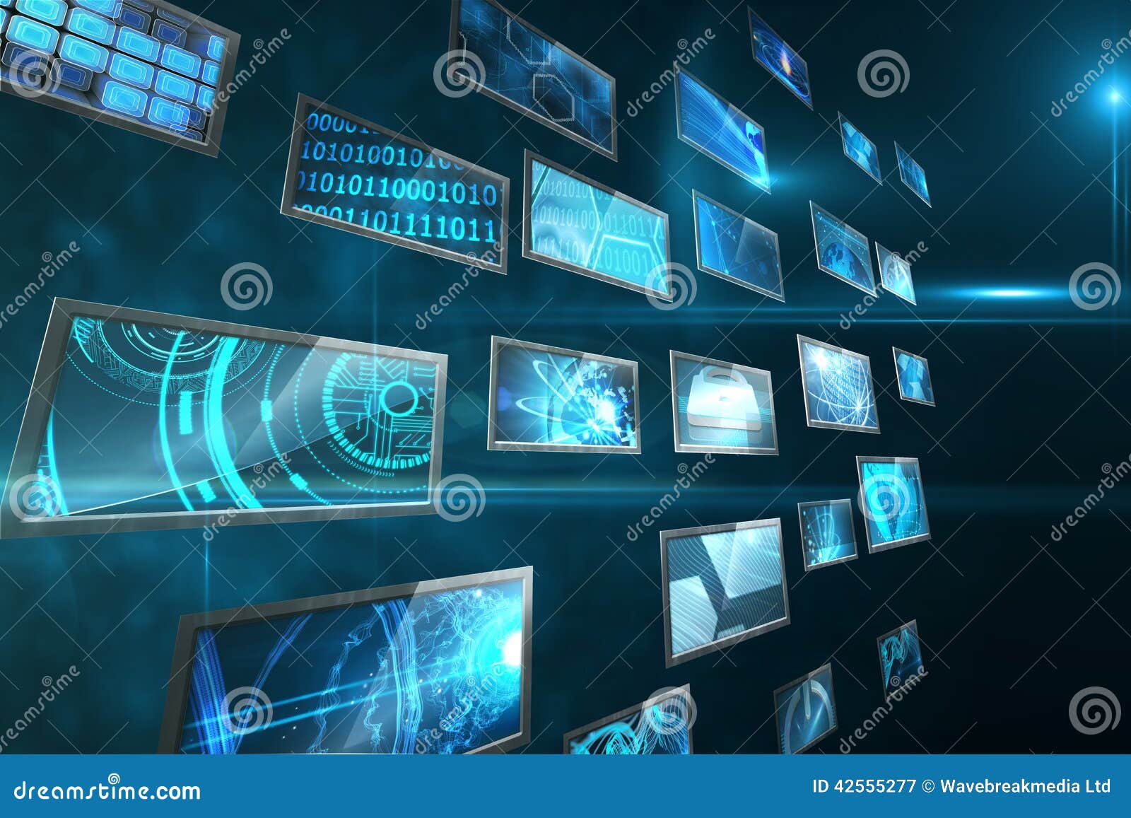 Screen Collage Showing Computing Images Stock Illustration ...