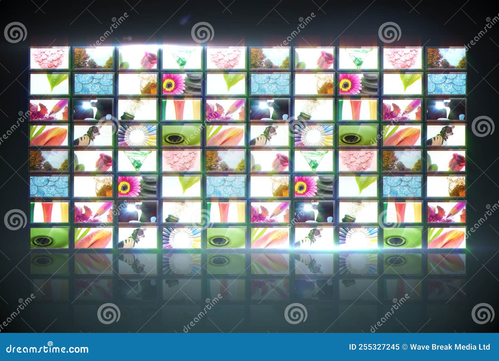 Screen Collage Showing Lifestyle Images Stock Illustration ...