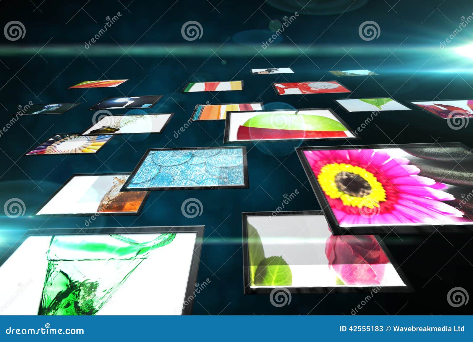 Screen Collage Showing Lifestyle Images Stock Illustration ...