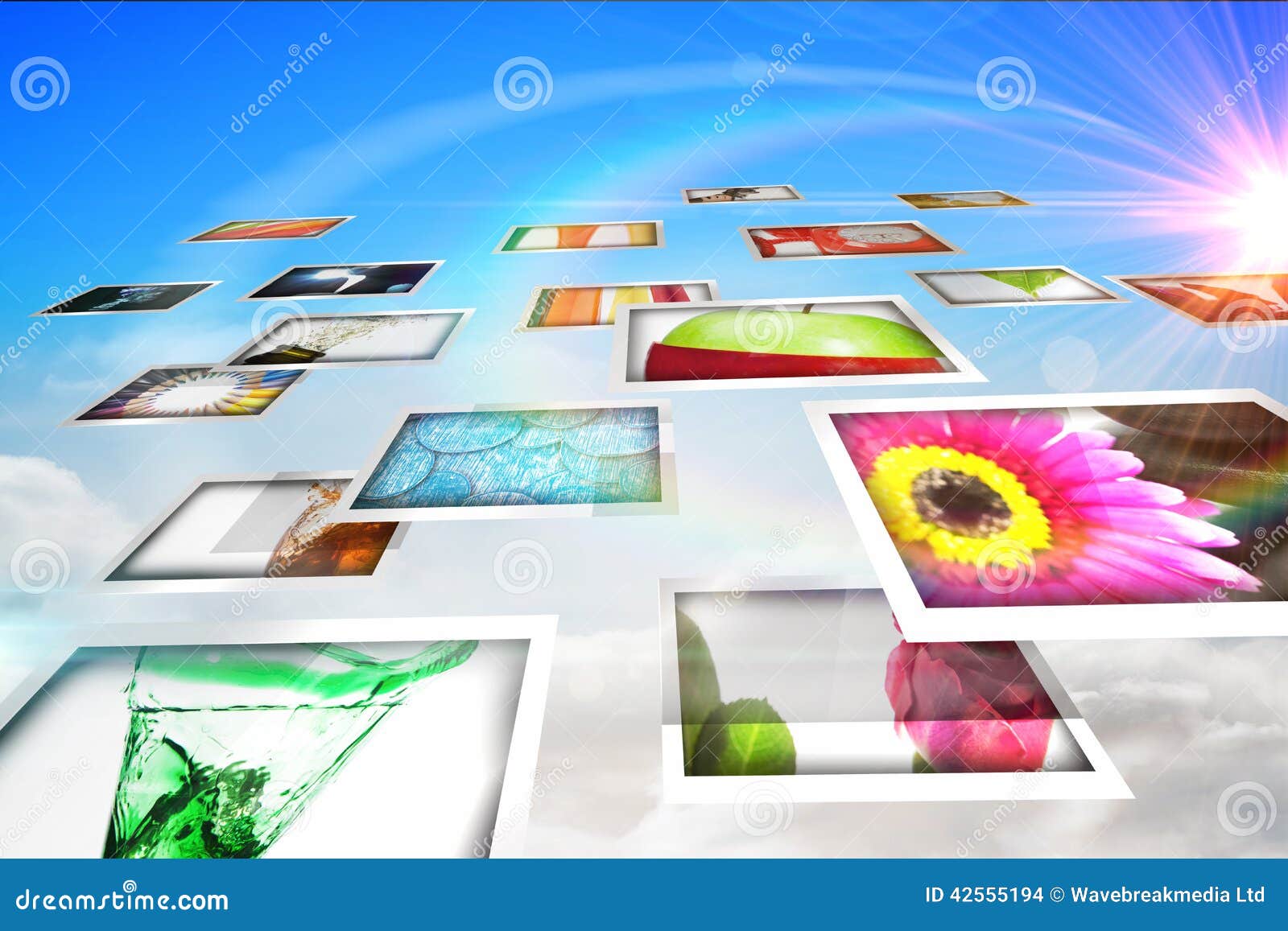 Screen Collage Showing Lifestyle Images Stock Illustration ...