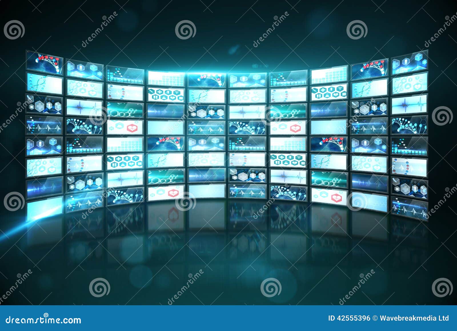 Screen Collage Showing Medical Images Stock Illustration - Illustration ...