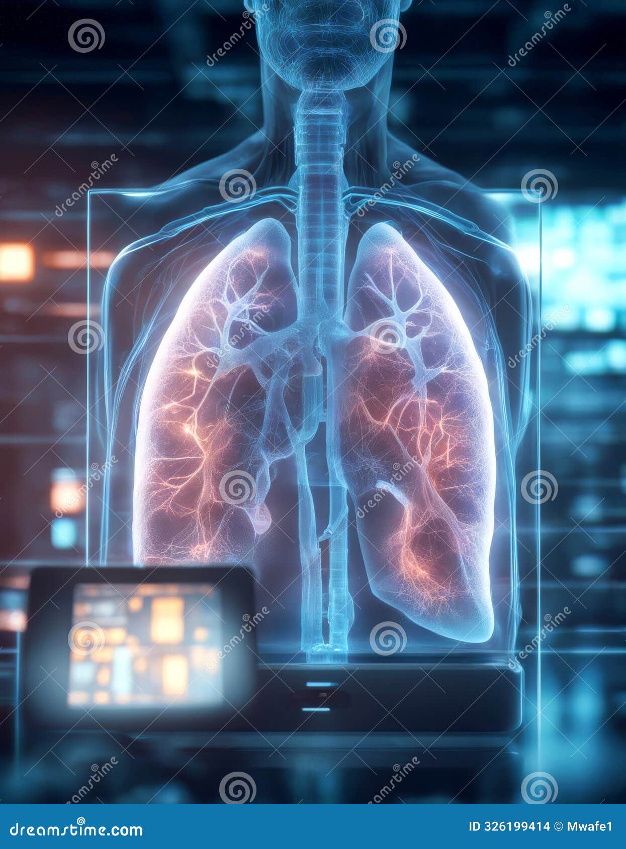 Screen Computer Breathing Medical Technology Study Interface Futuristic ...