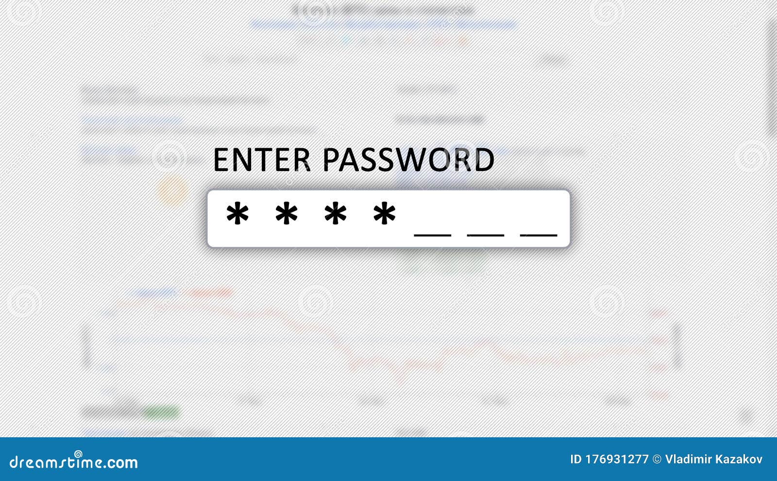 Screen Concept with Password Entry Field. Stock Image - Image of ...