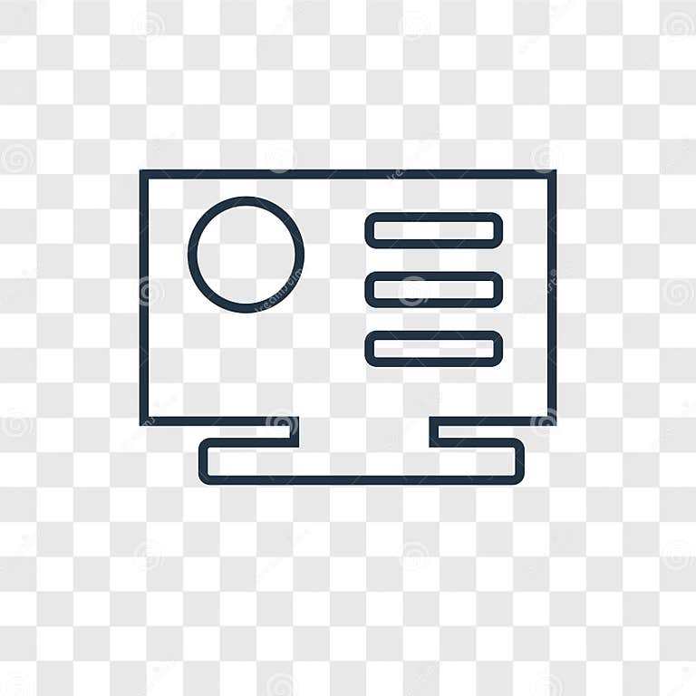Screen Concept Vector Linear Icon Isolated on Transparent Background ...
