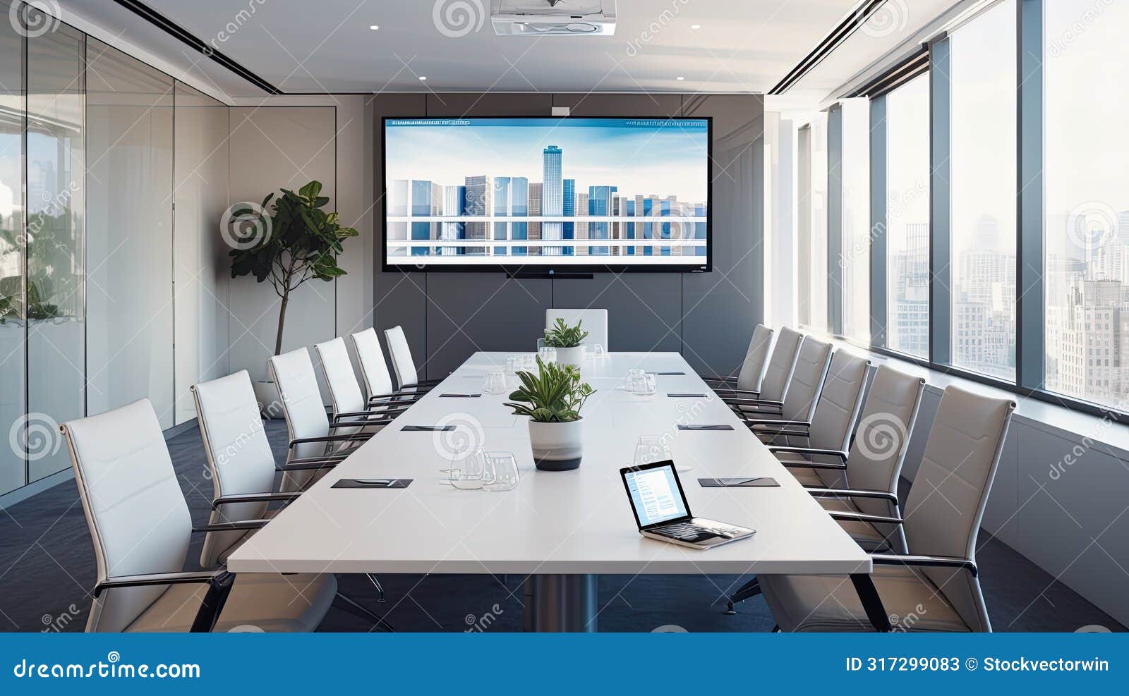 Screen Conference Room Technology Stock Illustration - Illustration of ...