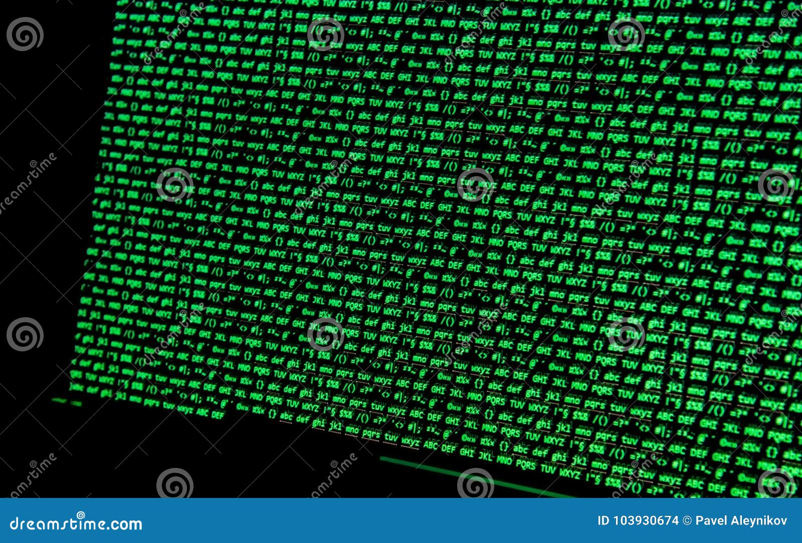 Screen with Crypto Currency Code, Green Digitals Stock Photo - Image of ...