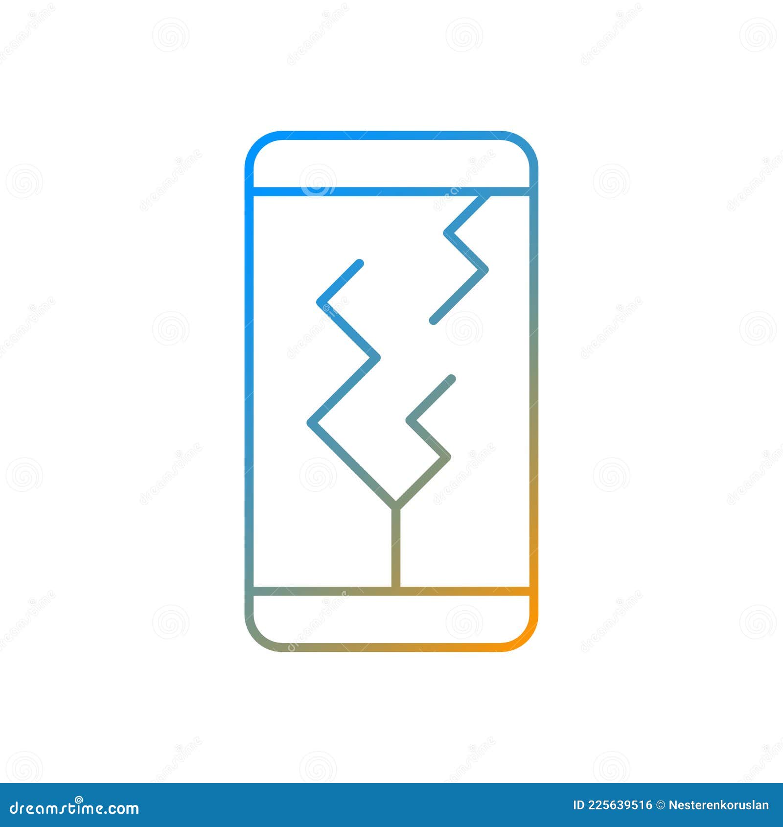 Screen Damage Gradient Linear Vector Icon Stock Vector - Illustration ...