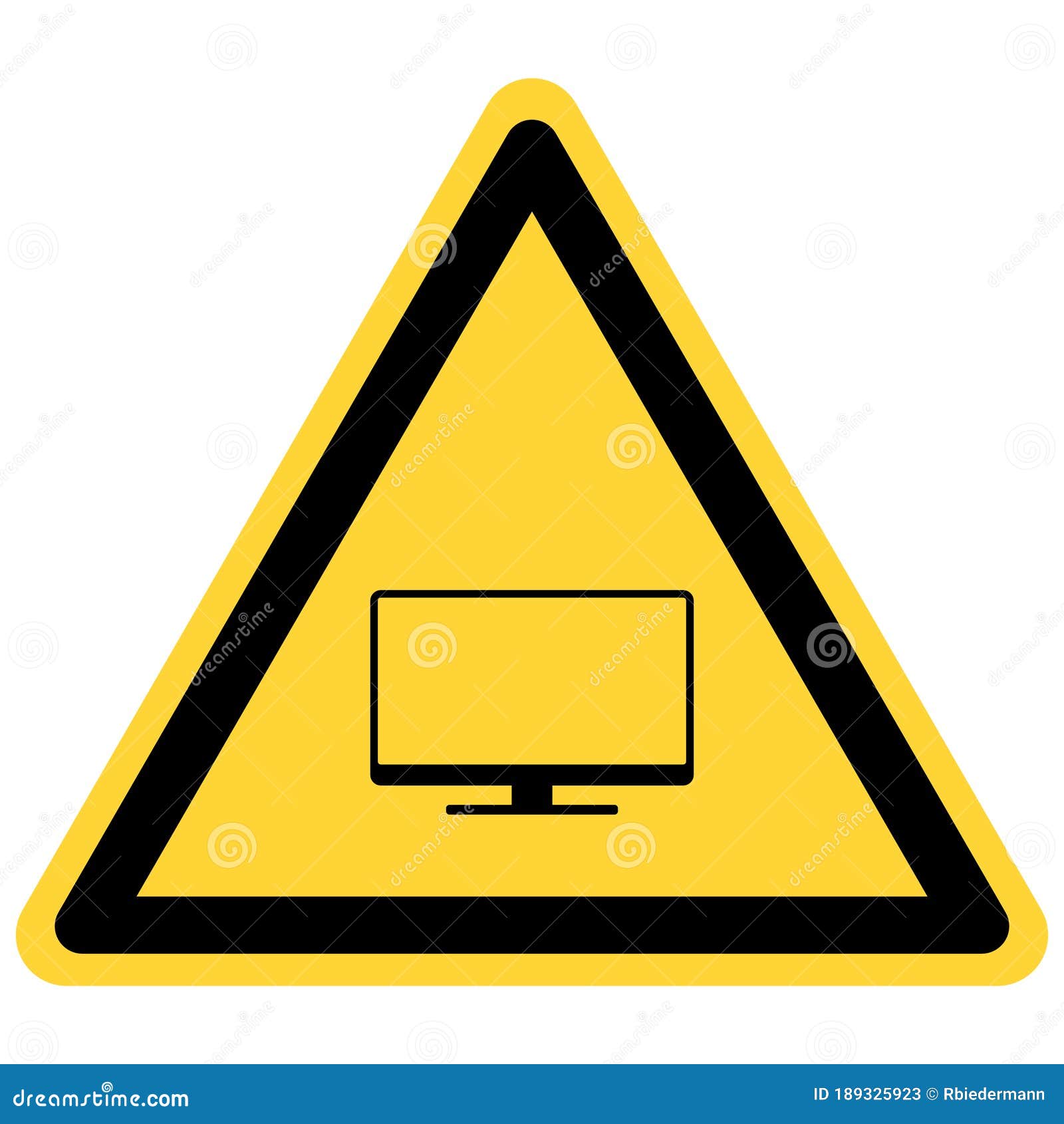 Screen and danger sign stock vector. Illustration of hazard - 189325923