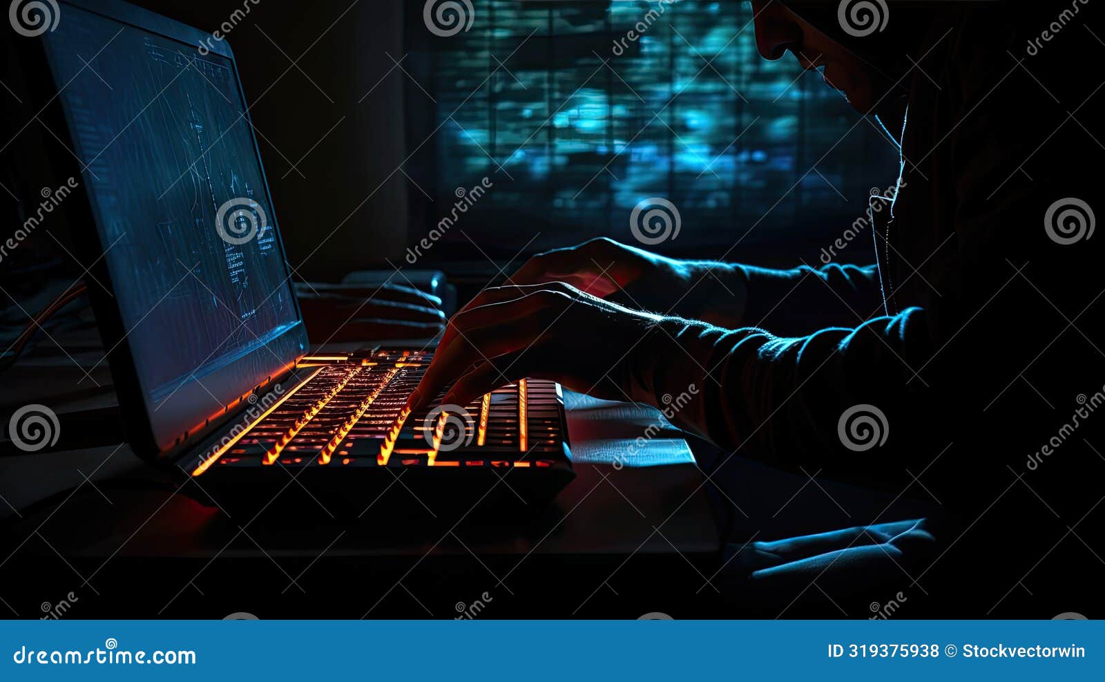 Screen digital dark stock illustration. Illustration of identity ...