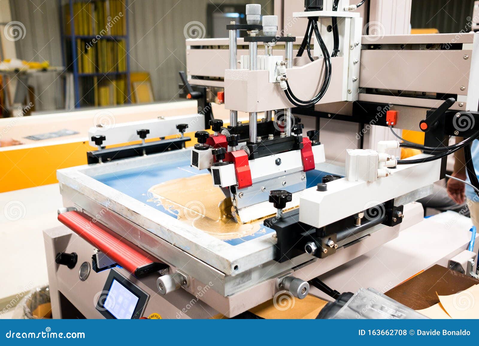Screen and Digital Printing Machine in Action Inside Packaging Factory ...