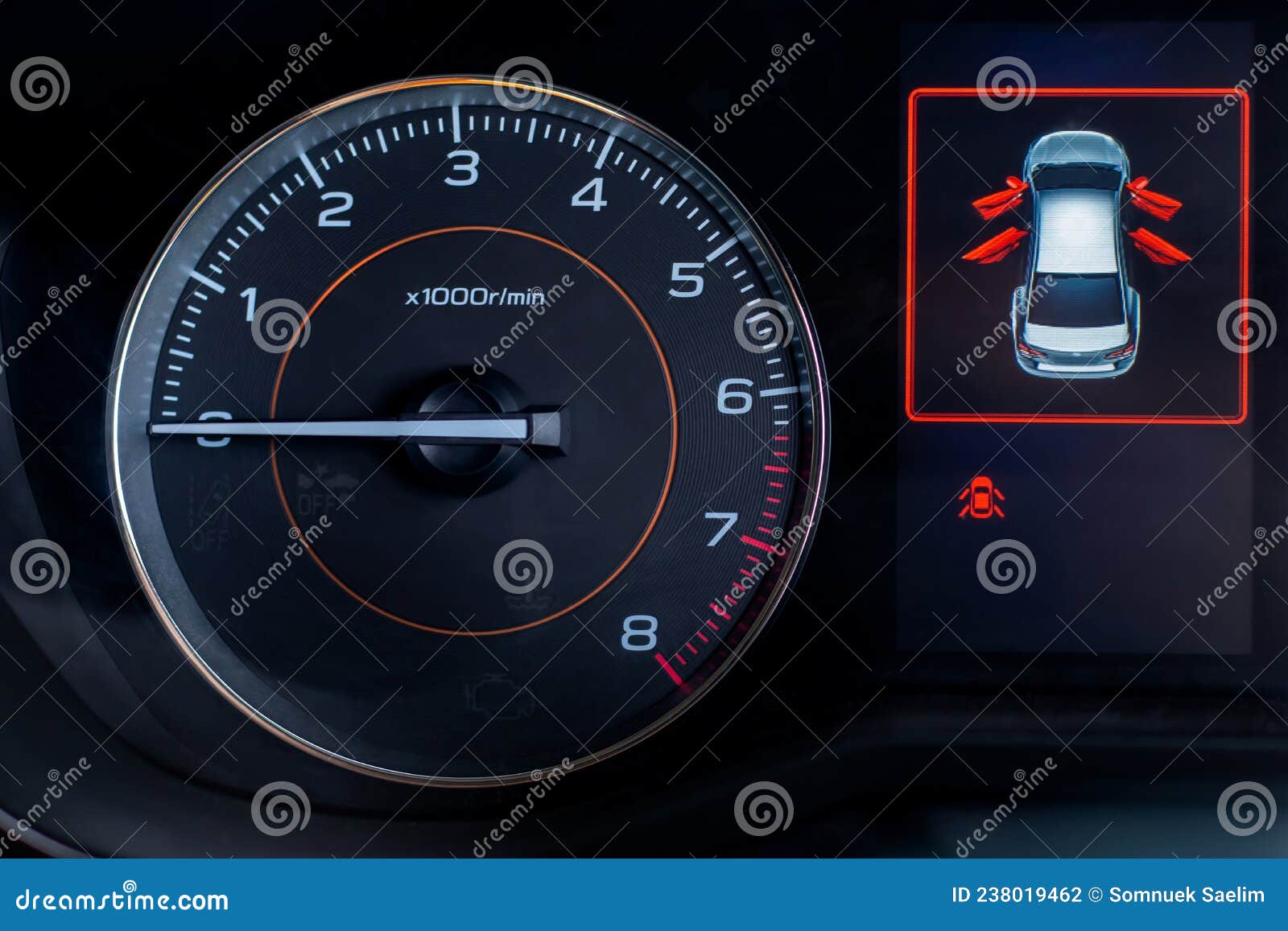 Screen Display of Car Status Warning Light on Dashboard Panel Symbols ...