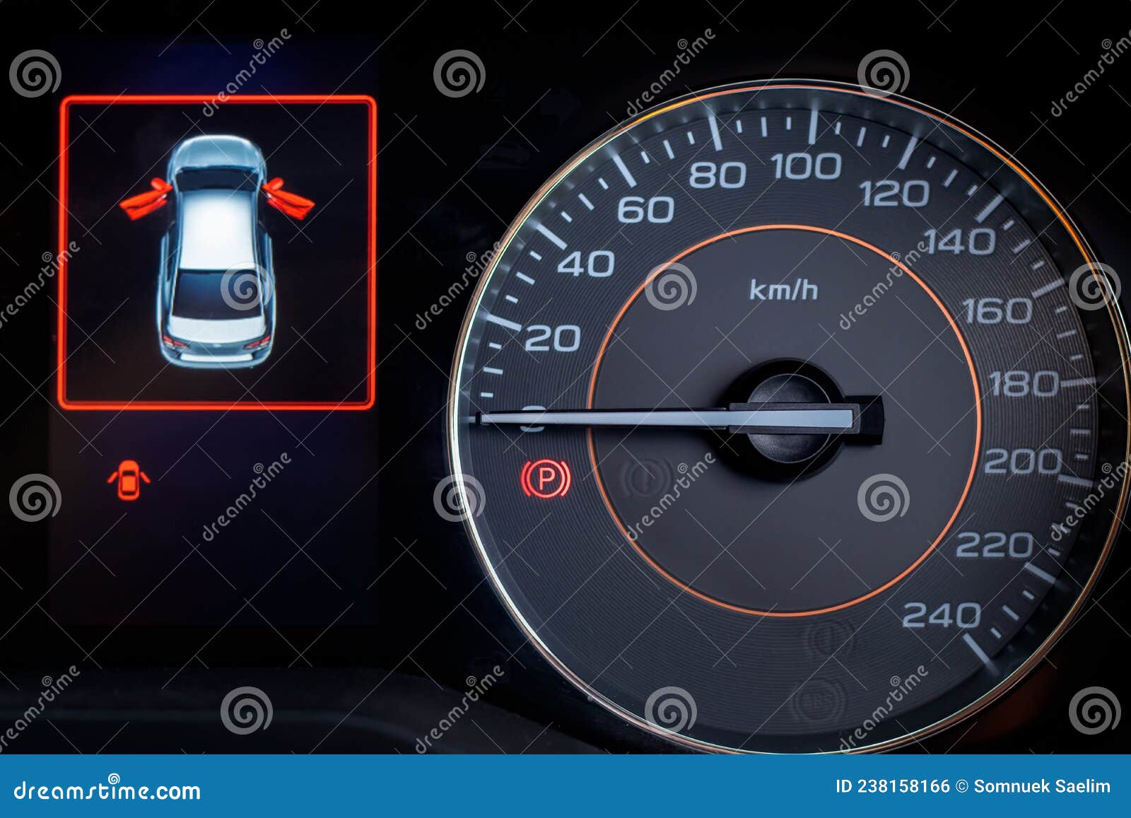 Screen Display of Car Status Warning Light on Dashboard Panel Symbols ...
