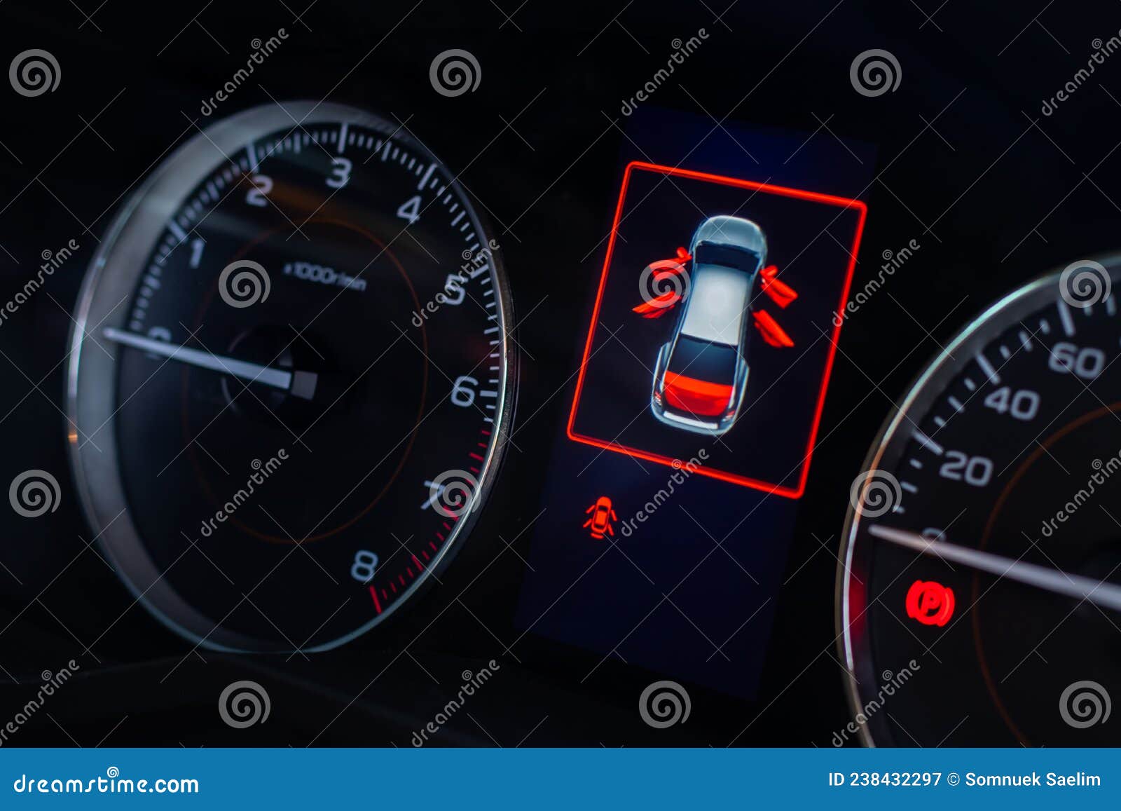 Screen Display of Car Status Warning Light on Dashboard Panel Symbols ...