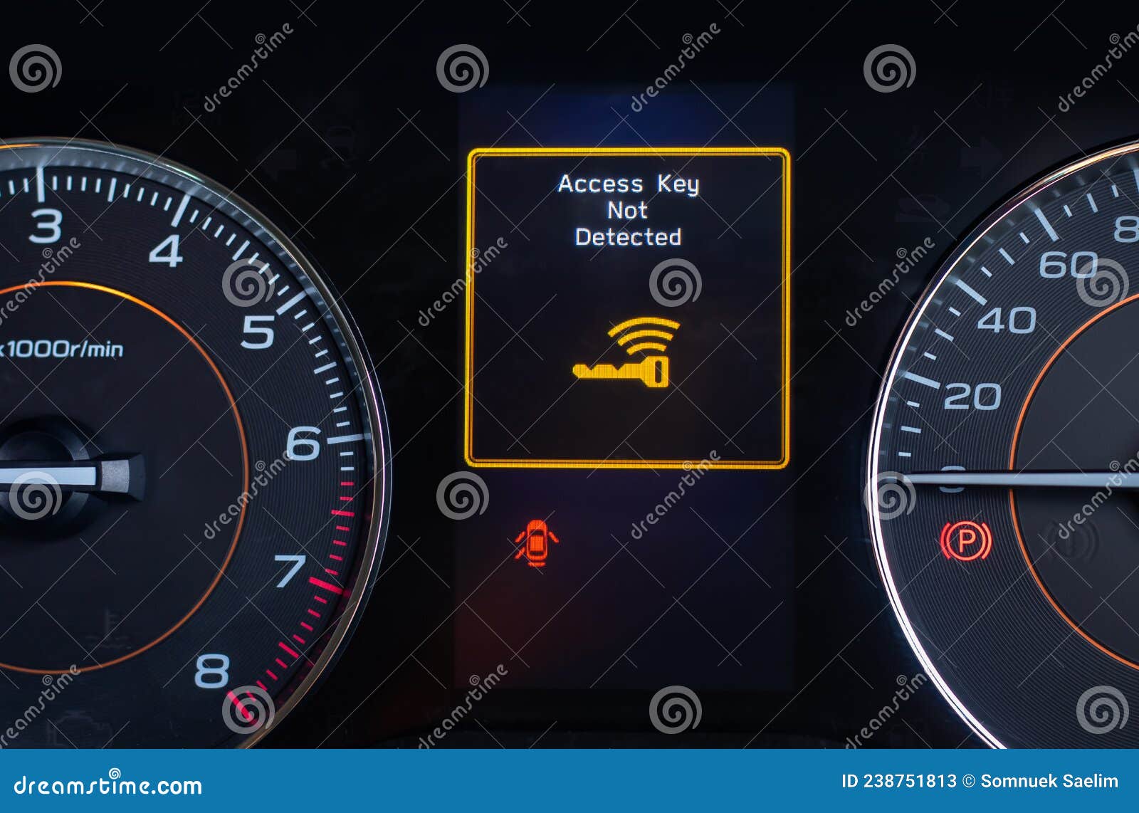 Screen Display of Car Status Warning Light on Dashboard Panel Symbols ...